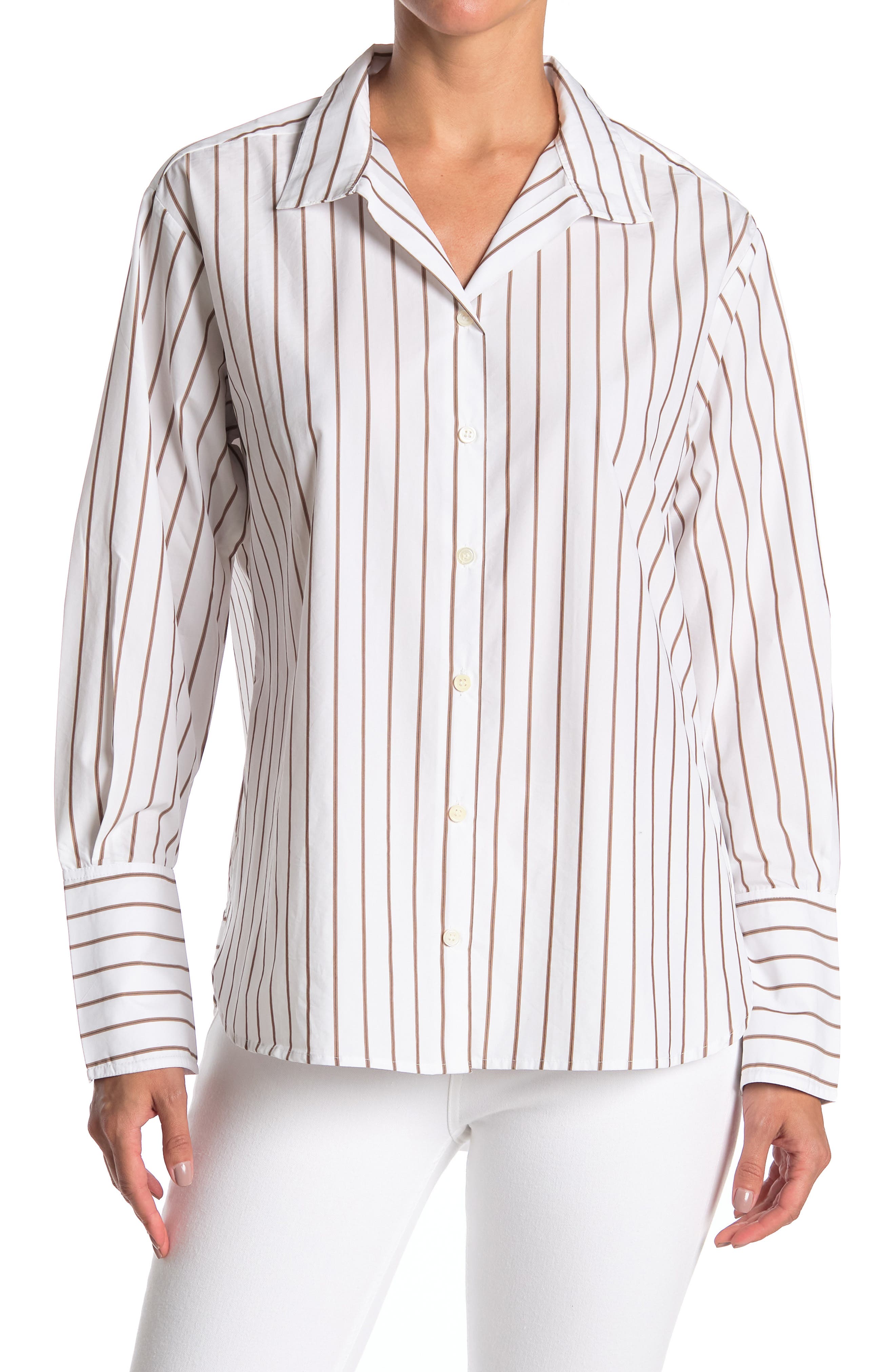 FRAME Stripe Print Collared Shirt | Nordstromrack