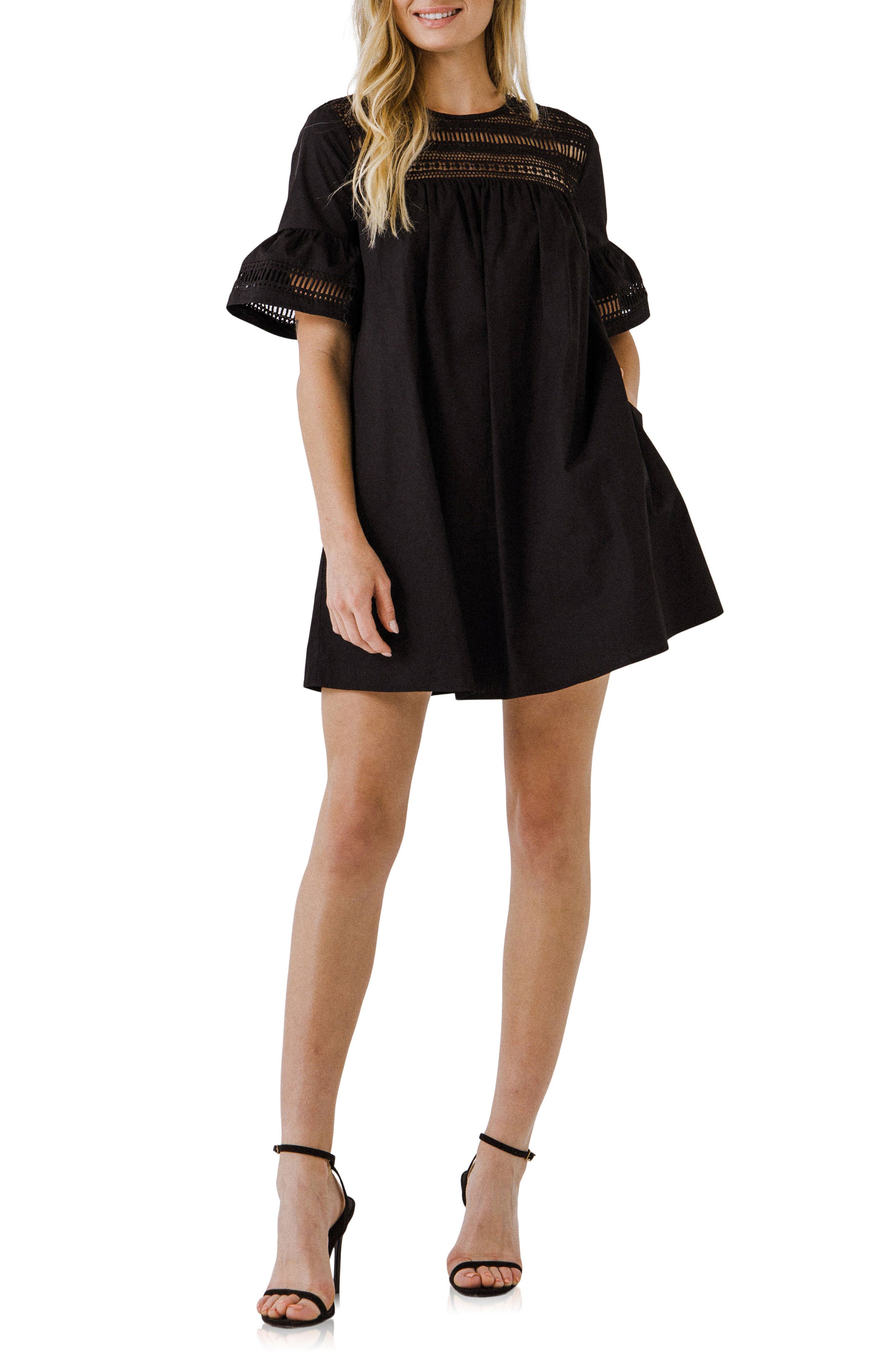 English Factory Lace Trim Shift Dress | Nordstromrack