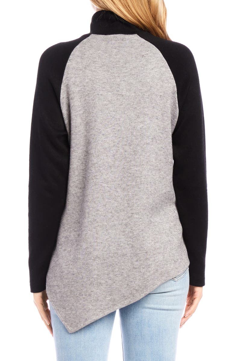 Karen Kane Asymmetric Colorblock Turtleneck Sweater | Nordstrom