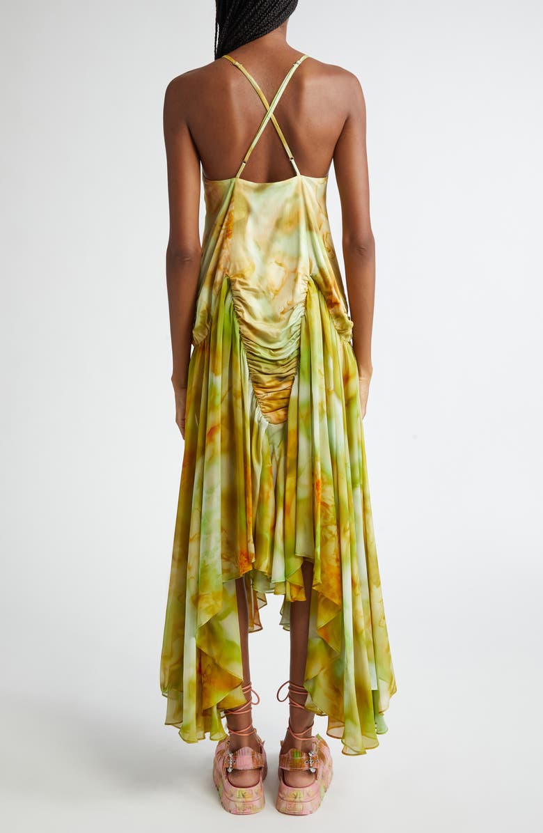 Collina Strada Magnolia High-Low Silk Chiffon & Viscose Dress ...