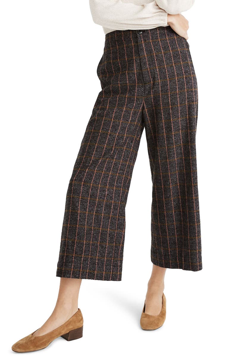 Madewell Huston Enbrook Plaid Pull-On Crop Pants | Nordstrom