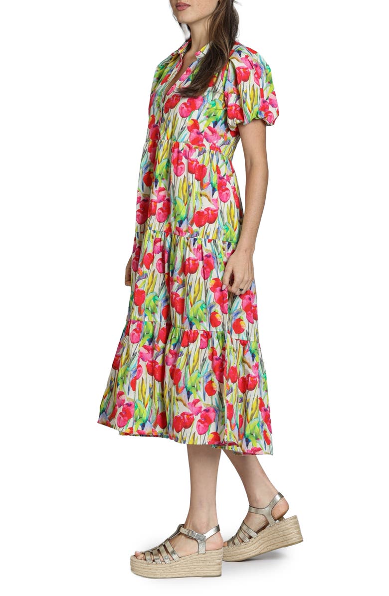 APNY Floral Tiered Cotton Shirtdress | Nordstromrack