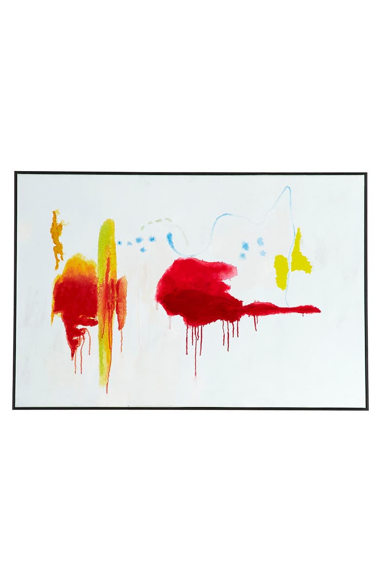 WILLOW ROW Rectangular Primary Colors Abstract Canvas Wall Art in Black ...