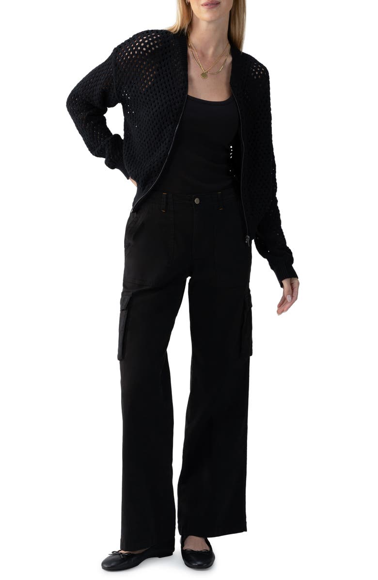 Sanctuary Stepping Out Open Stitch Bomber Jacket | Nordstromrack