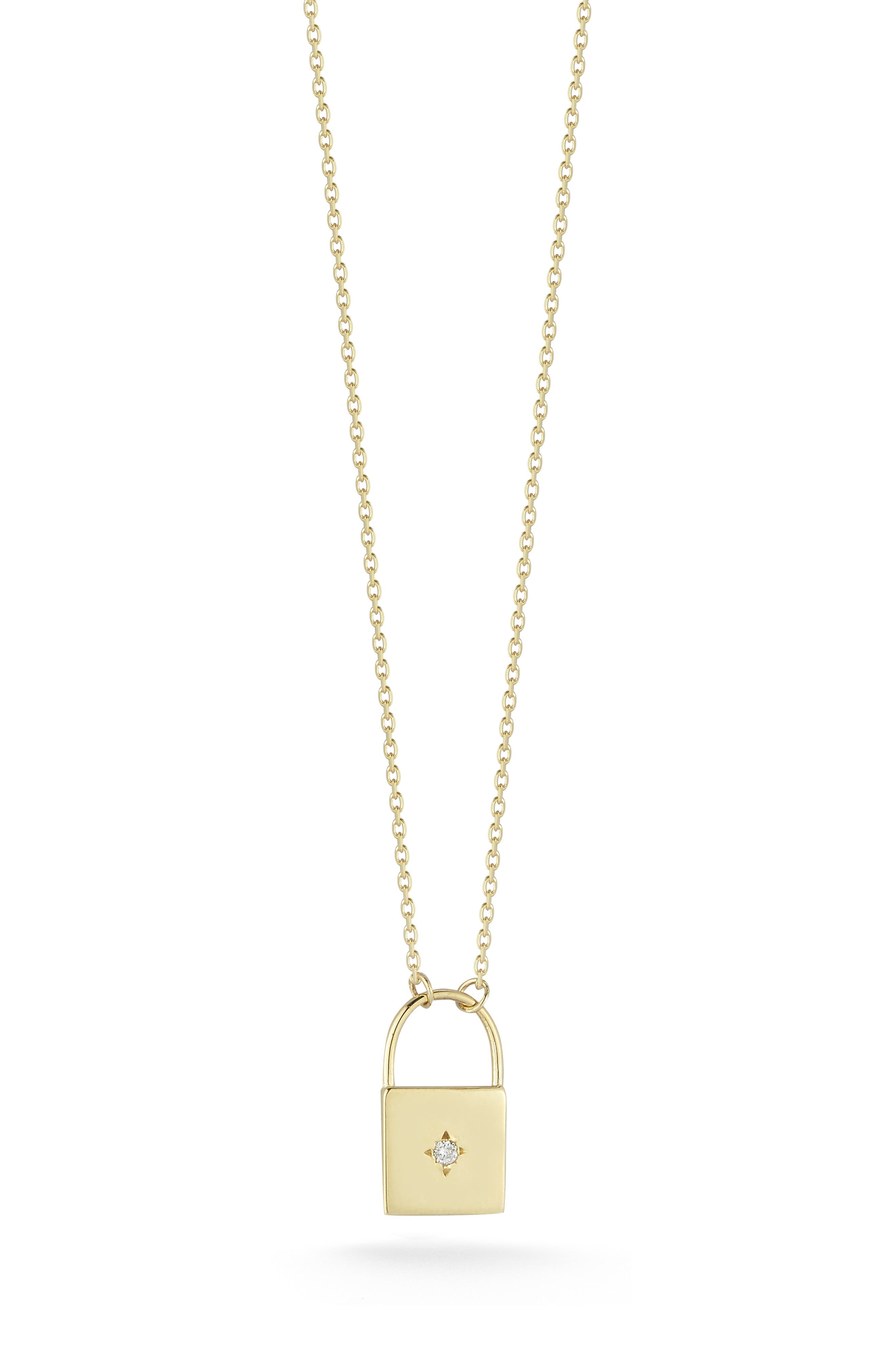 Ember Fine Jewelry 14K Gold Diamond Padlock Pendant Necklace ...