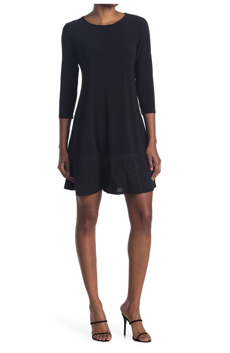 TASH AND SOPHIE Jersey Swing Glitter Hem Dress | Nordstromrack