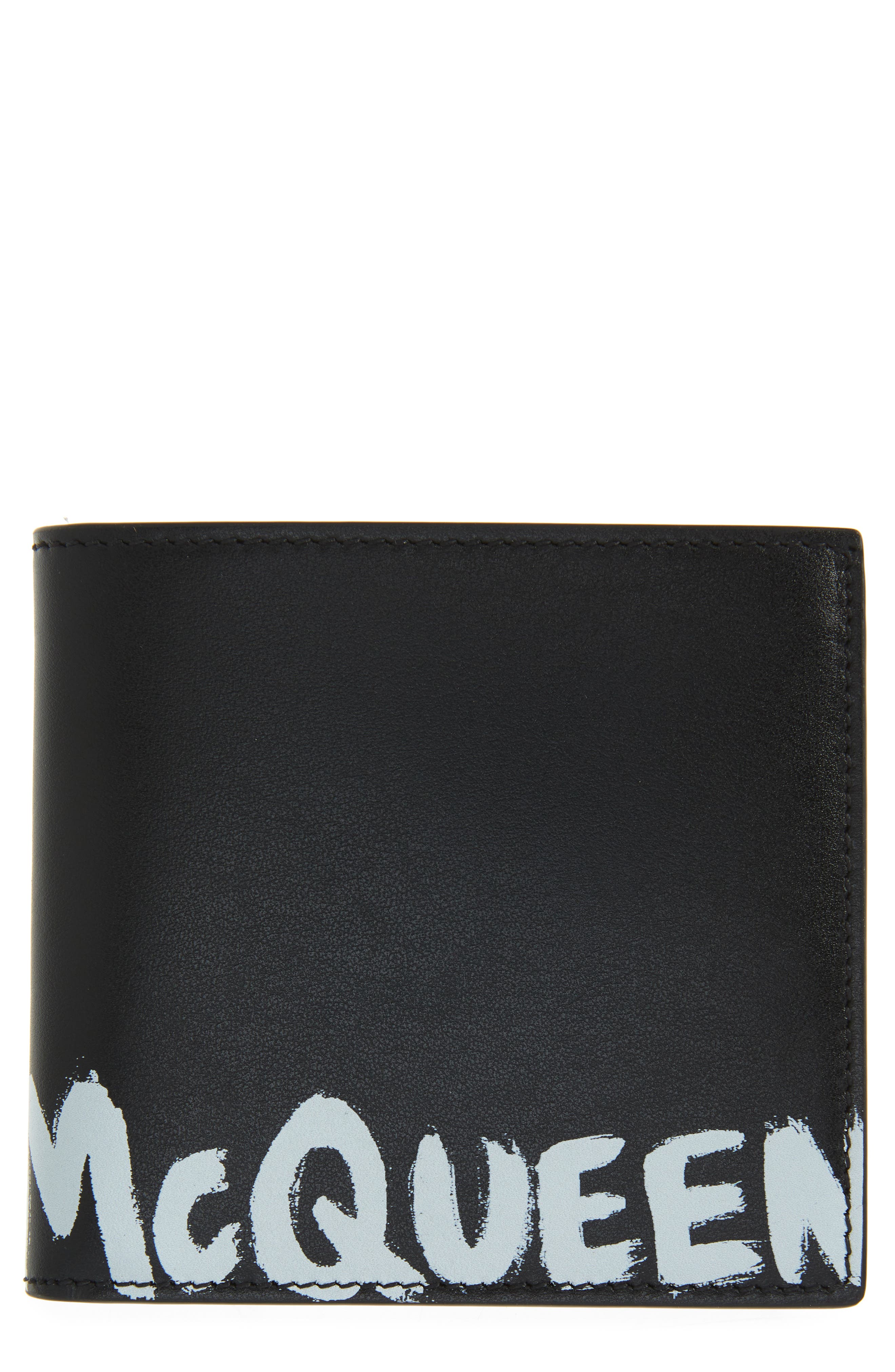 McQueen Alexander McQueen Graffiti Logo Leather Bifold Wallet | Nordstrom
