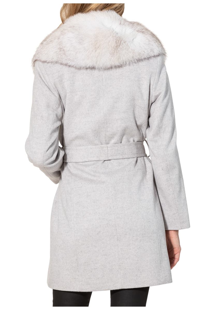 Sofia Cashmere Short Genuine Fox Fur Trim Shawl Wrap Coat | Nordstromrack