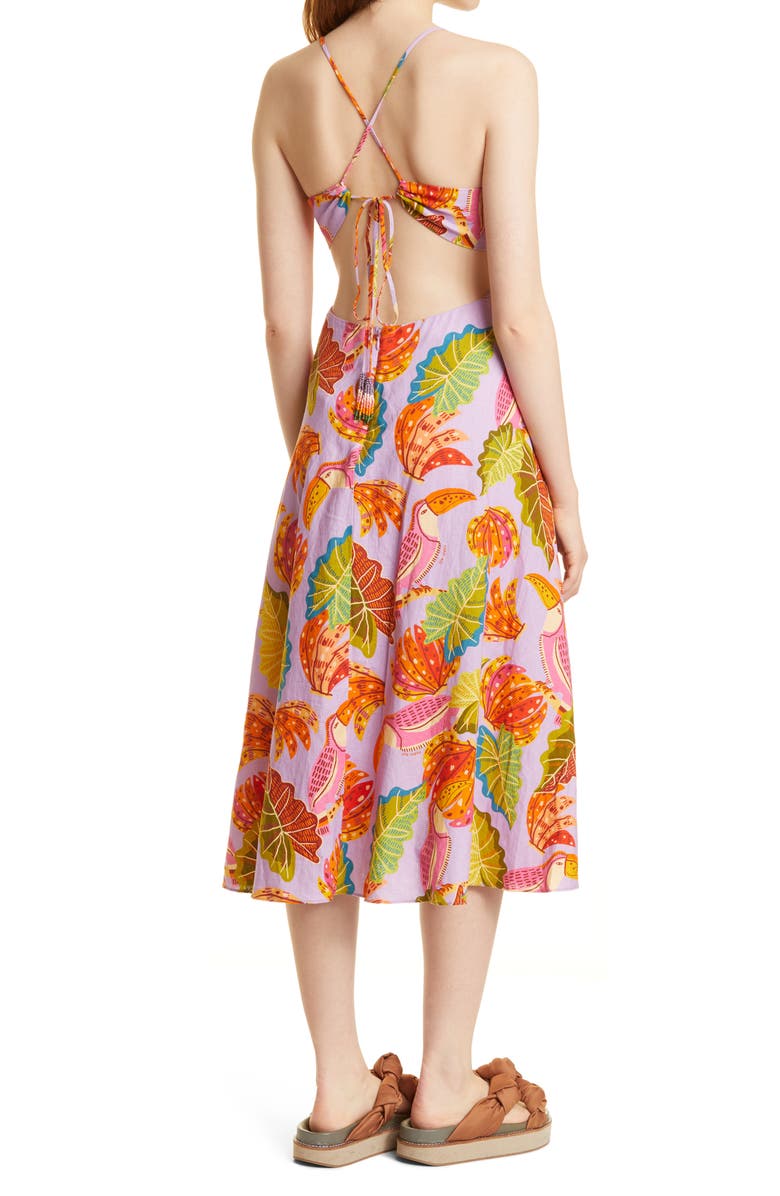 FARM Rio Beaks and Bananas Lilac Linen Blend Dress | Nordstromrack
