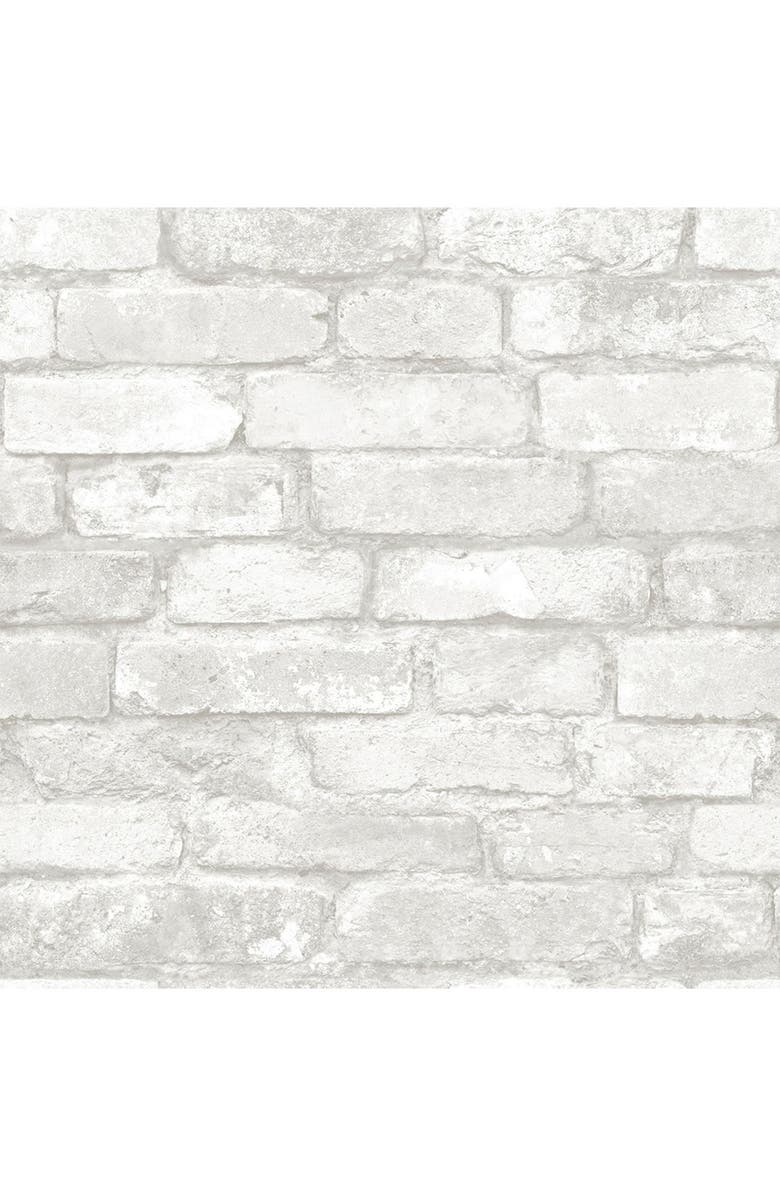 Wallpops Grey & White Brick Reusable Peel & Stick Vinyl Wallpaper ...