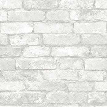 Wallpops Grey & White Brick Reusable Peel & Stick Vinyl Wallpaper ...