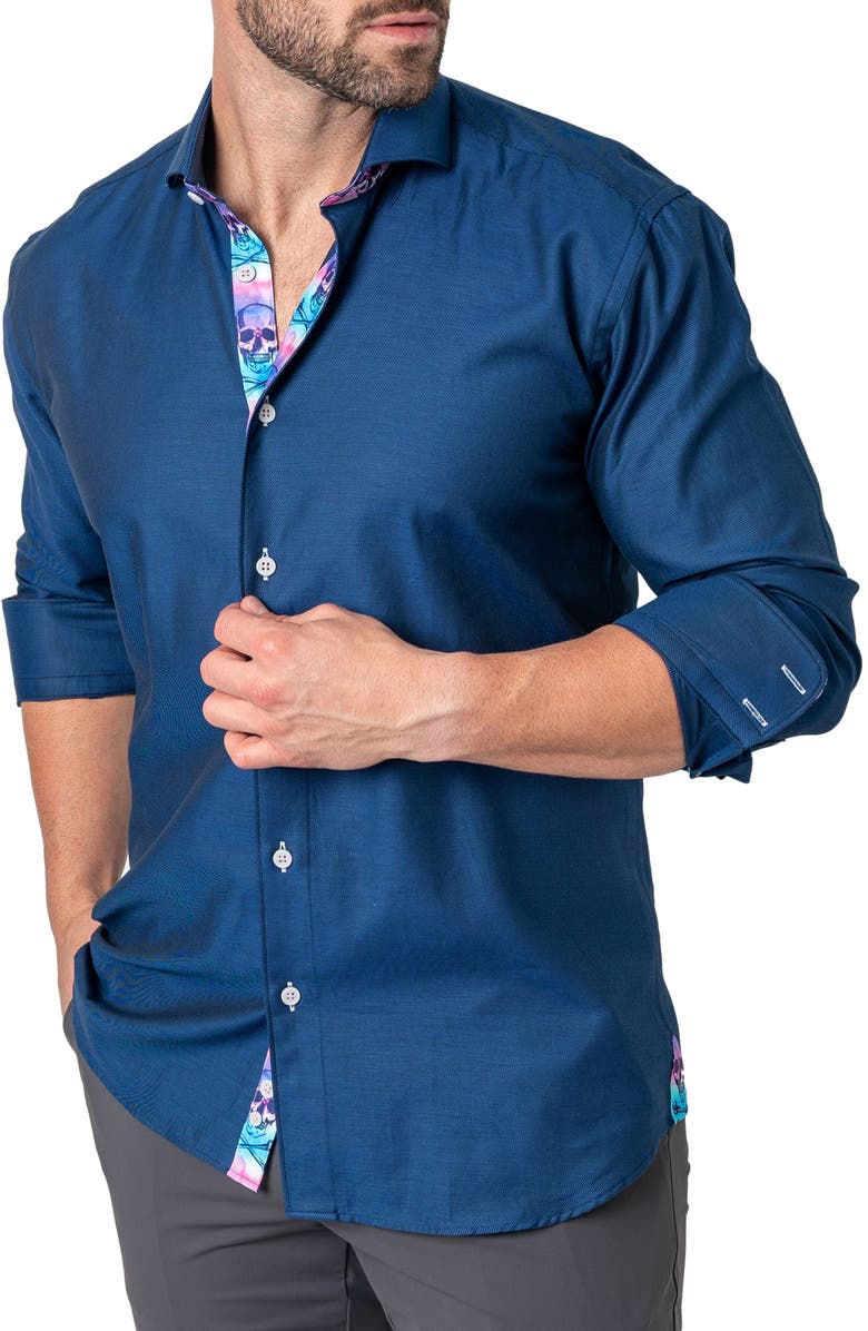 Maceoo Einstein Grooves Blue Contemporary Fit Button-Up Shirt ...