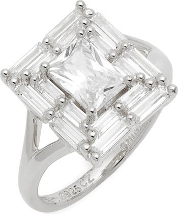 Nordstrom Emerald Cut Cubic Zirconia Cocktail Ring | Nordstrom