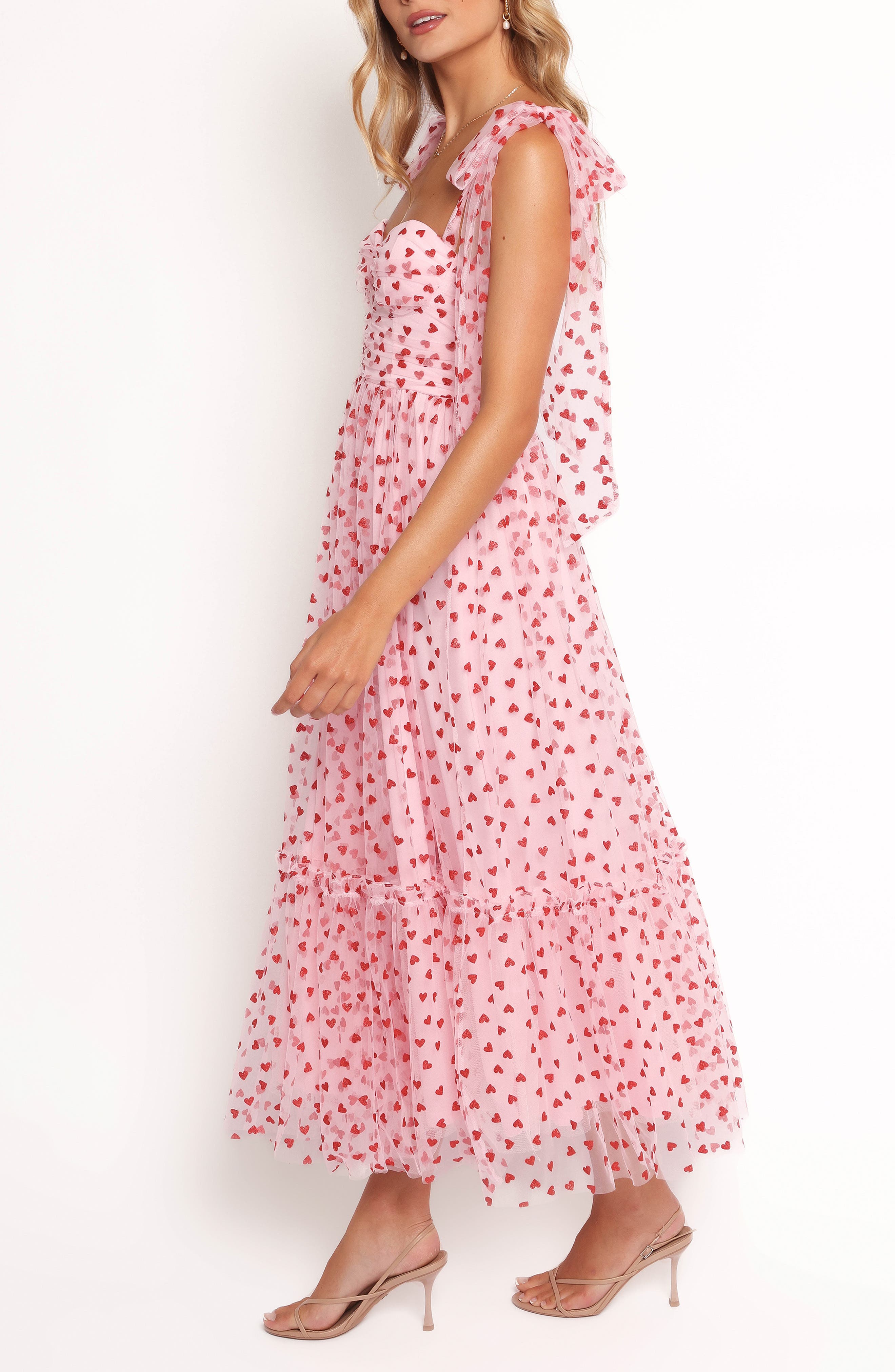 Petal & Pup Floret Tie Strap Chiffon Overlay Cocktail Midi Dress ...