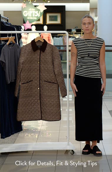 Glen Plaid Quilted Coat (Women) | Nordstromrack
