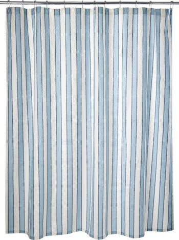 Matouk Apollo Stripe Linen Shower Curtain | Nordstrom