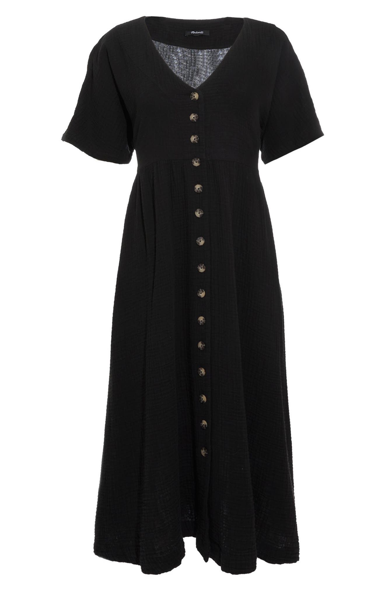 Madewell Button Front Gauze Midi Dress | Nordstromrack