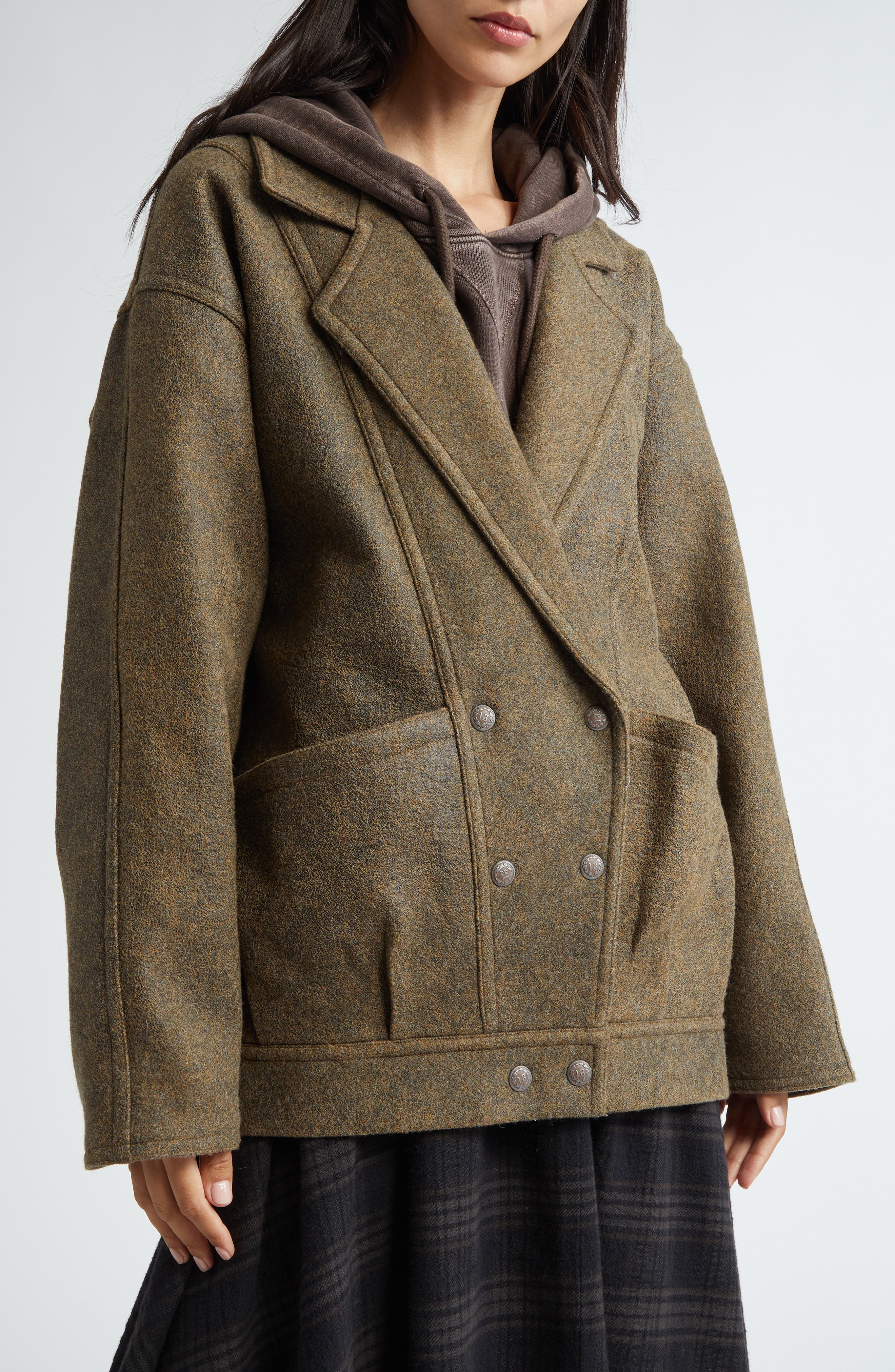 R13 Oversize Double Breasted Wool Blend Jacket | Nordstrom