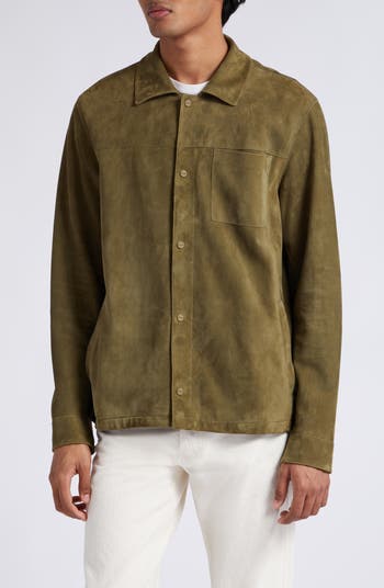 Herno Snap Front Suede Shirt Jacket | Nordstrom