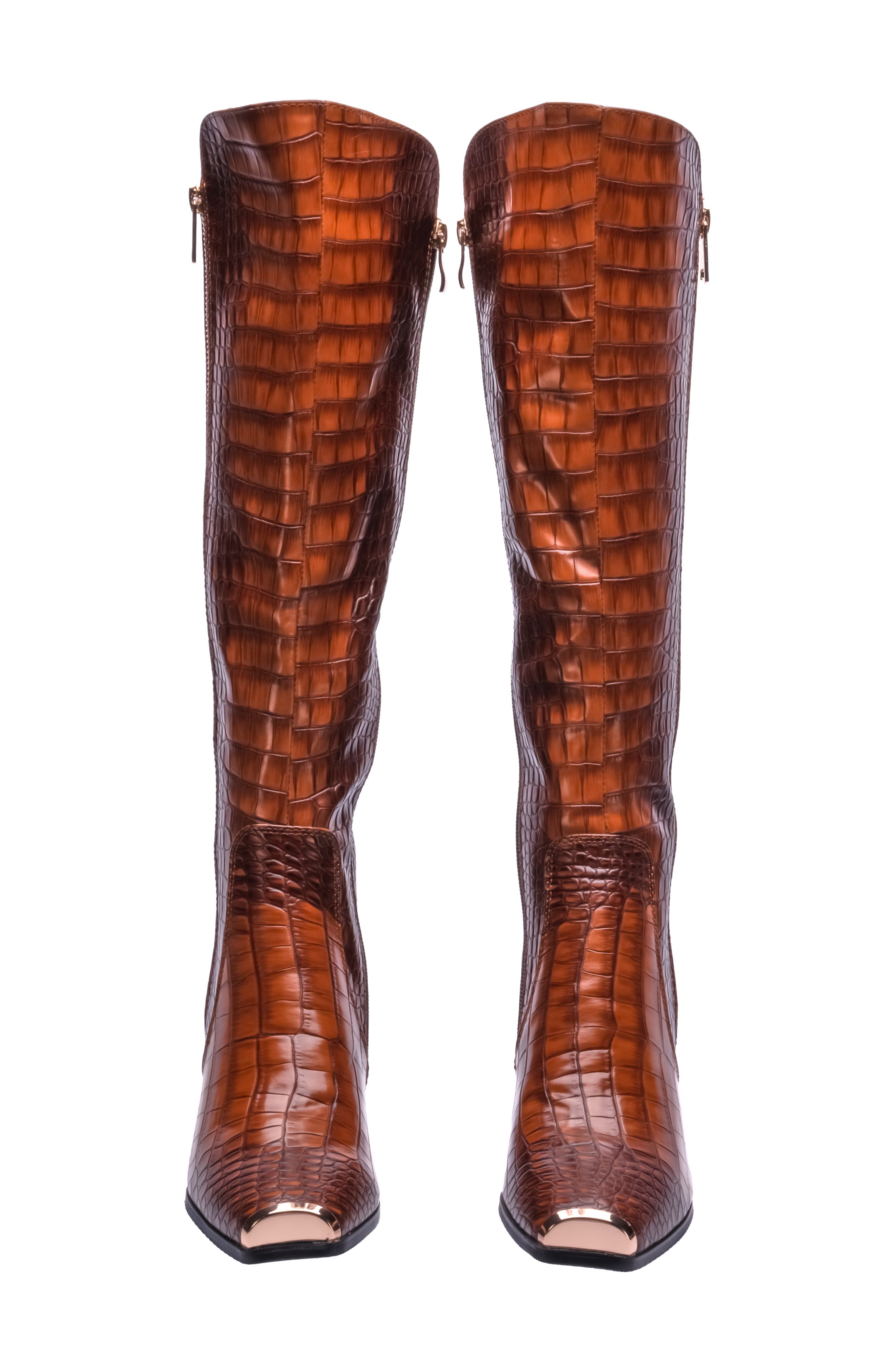 NINETY UNION London Croc Embossed Knee High Boot (Women) | Nordstromrack