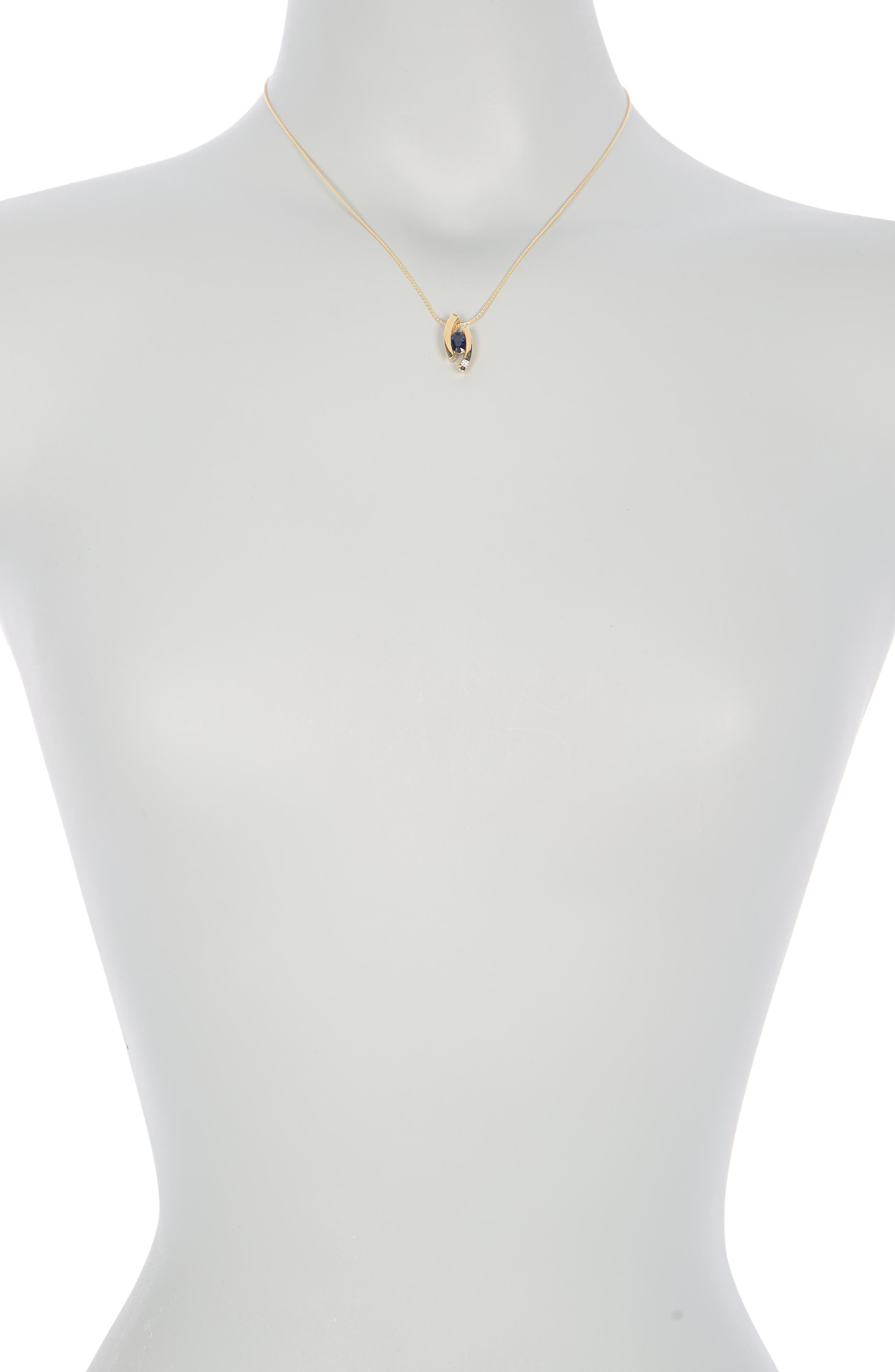 SUZY LEVIAN Tension Set Sapphire & Diamond Bar Pendant Necklace ...