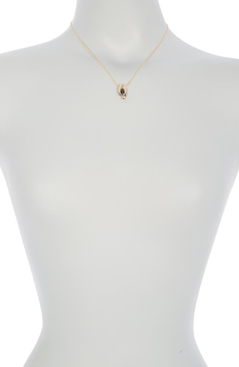 SUZY LEVIAN Tension Set Sapphire & Diamond Bar Pendant Necklace ...