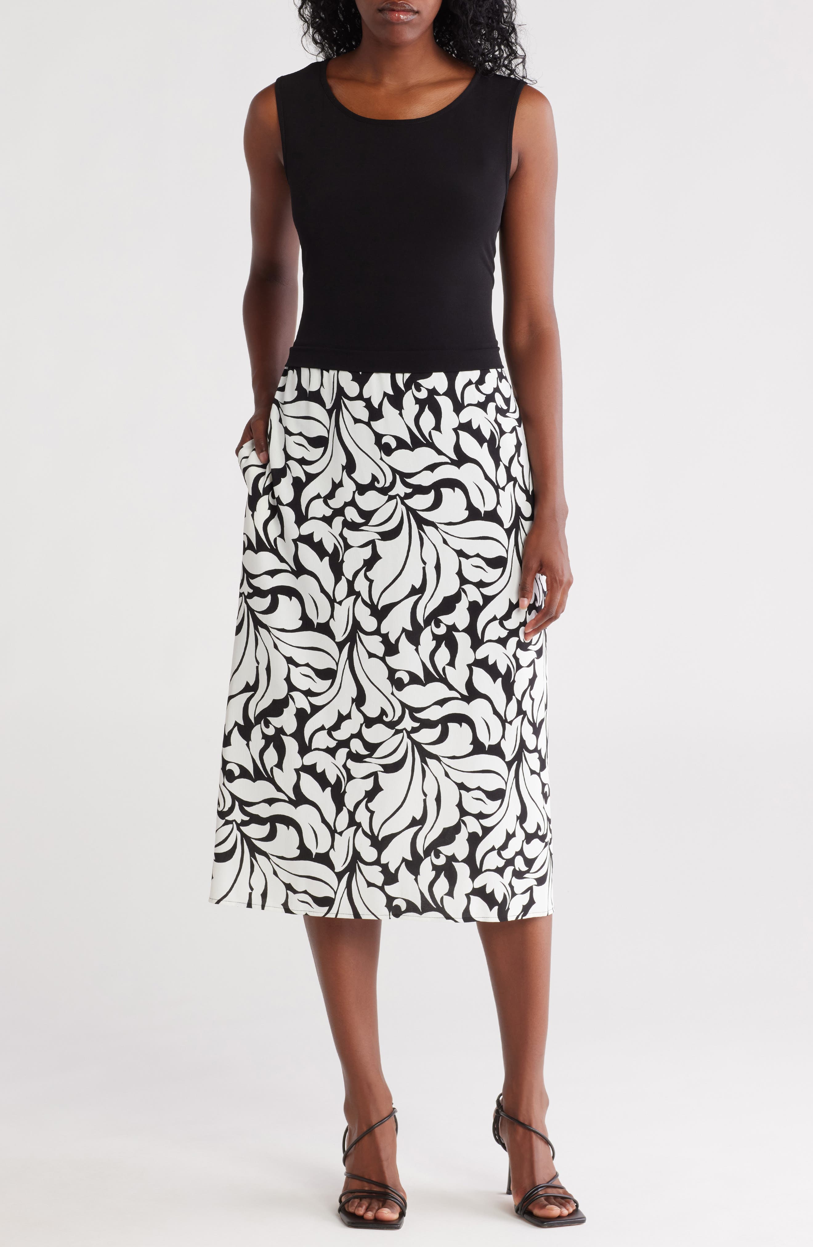 Connected Apparel Mixed Media Dress | Nordstromrack