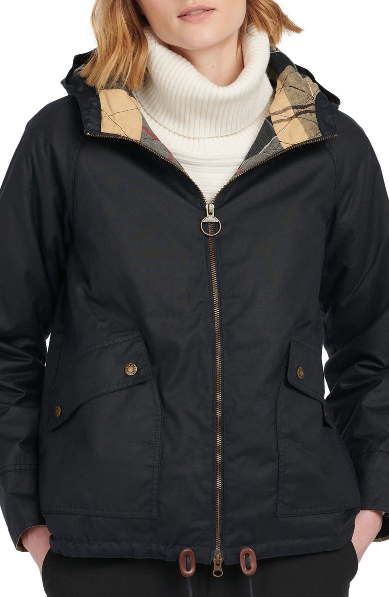 Barbour Windmere Waxed Cotton Hooded Jacket | Nordstromrack