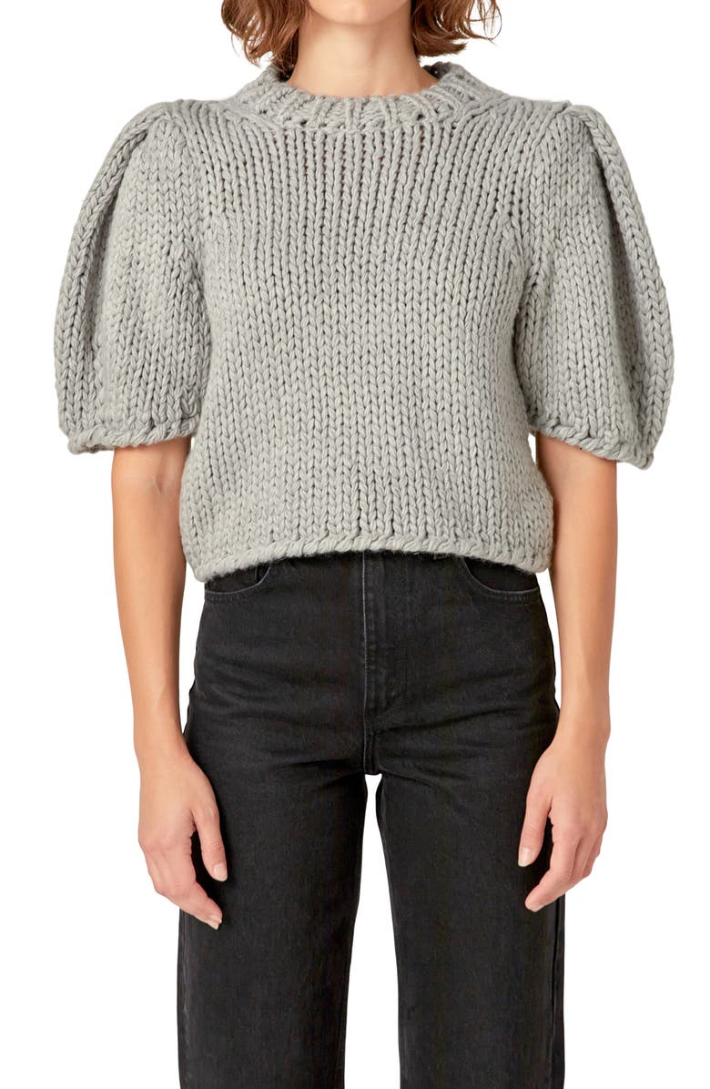 English Factory Puff Sleeve Knit Shirt | Nordstromrack