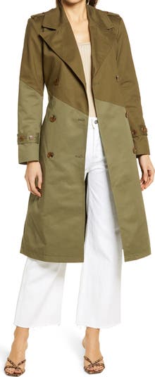 Nordstrom Pieced Colorblock Trench Coat | Nordstrom