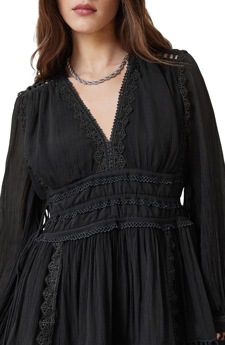 AllSaints Xanthe Lace Long Sleeve Minidress | Nordstromrack
