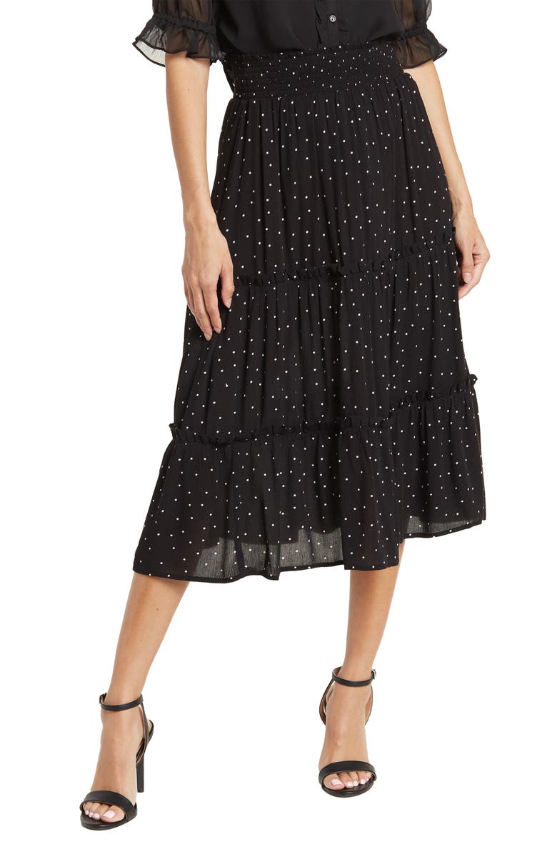 CeCe Polka Dot Tiered Maxi Skirt | Nordstromrack