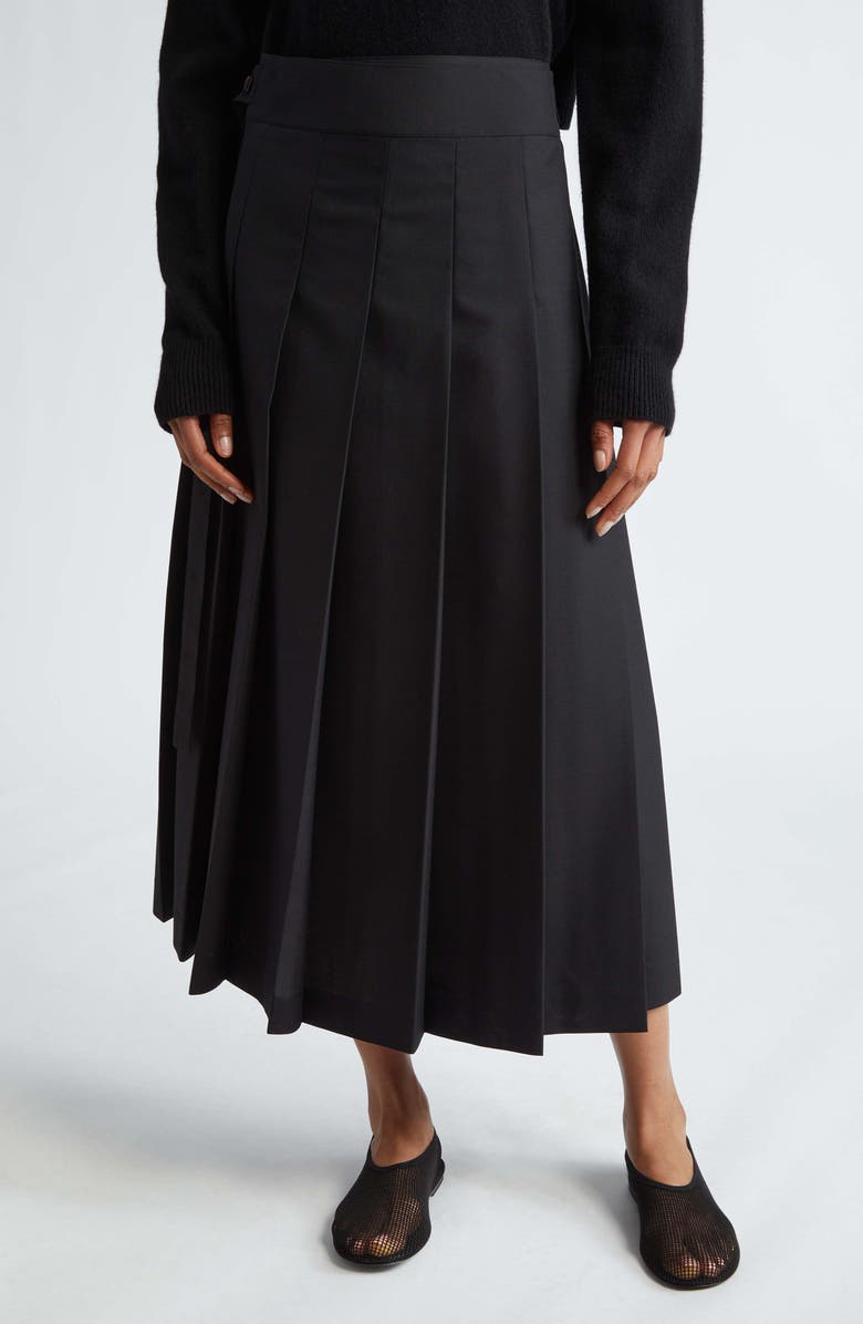 Róhe Pleated Wool Blend Wrap Skirt | Nordstromrack
