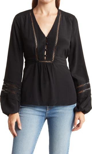 Nicole Miller Tie Back Silk Blend Blouse | Nordstromrack