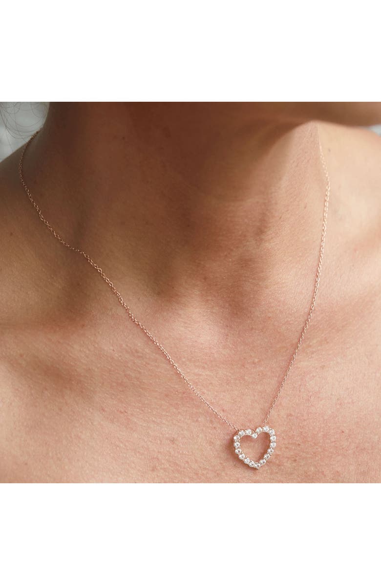 SAVVY CIE JEWELS 18K Gold Vermeil Lab Created White Sapphire Heart ...