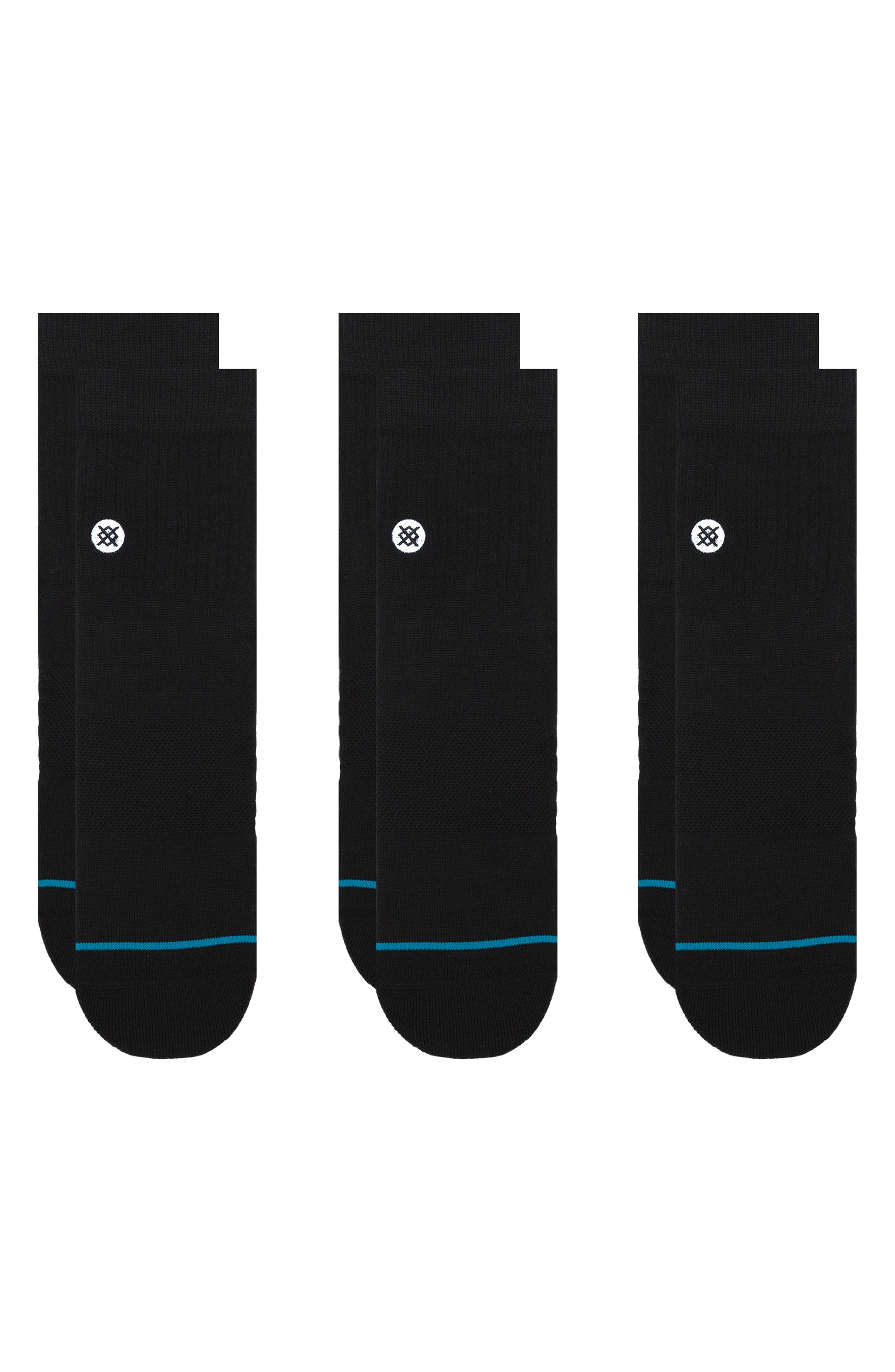 Stance Icon 3-Pack Quarter Crew Socks | Nordstrom