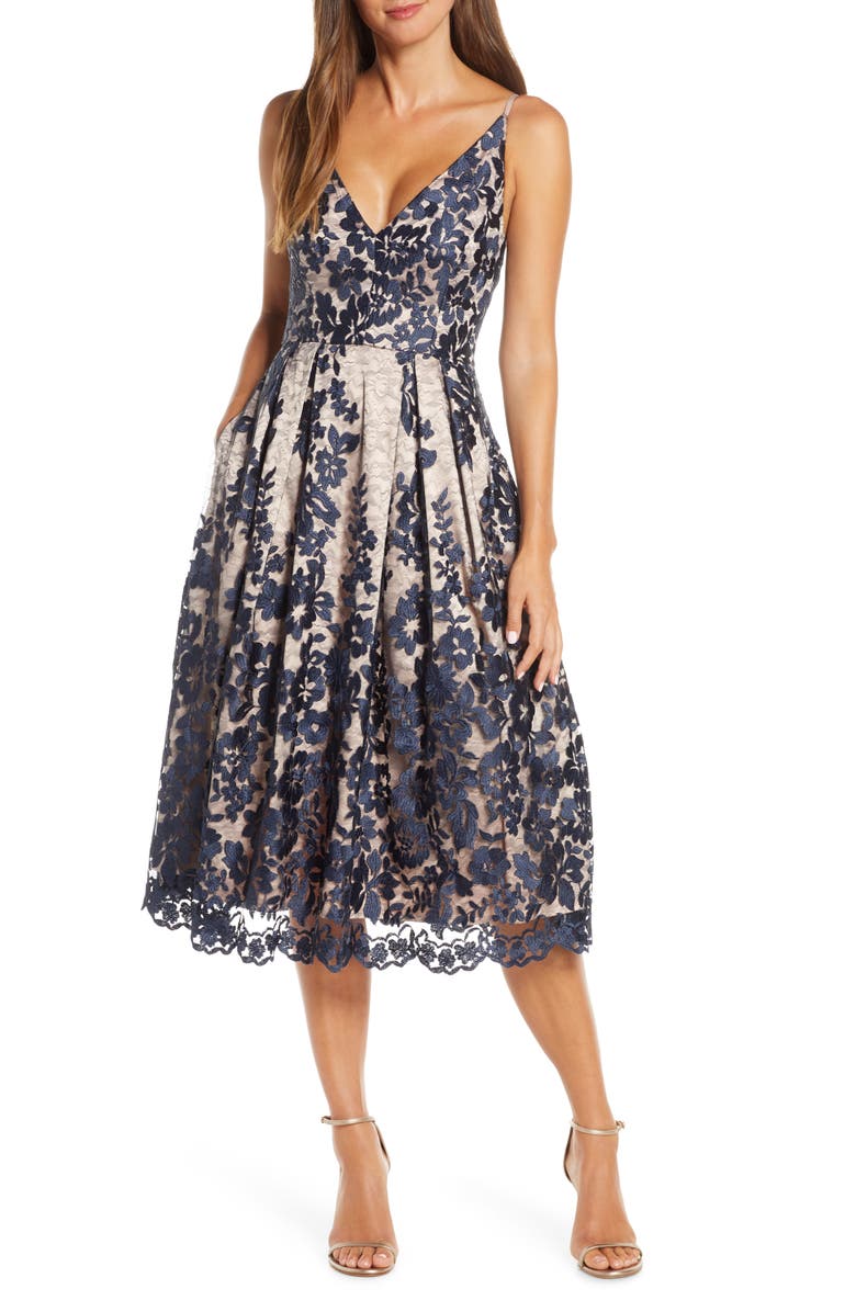 Eliza J Lace Pleat Cocktail Dress | Nordstrom