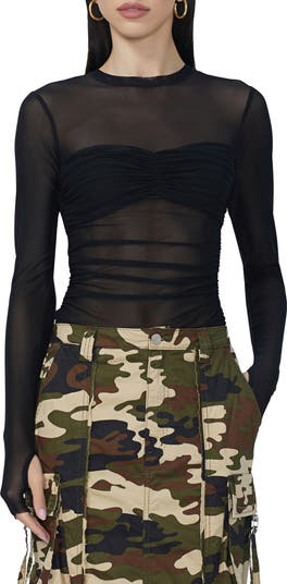 AFRM Sandrine Long Sleeve Mesh Top | Nordstrom