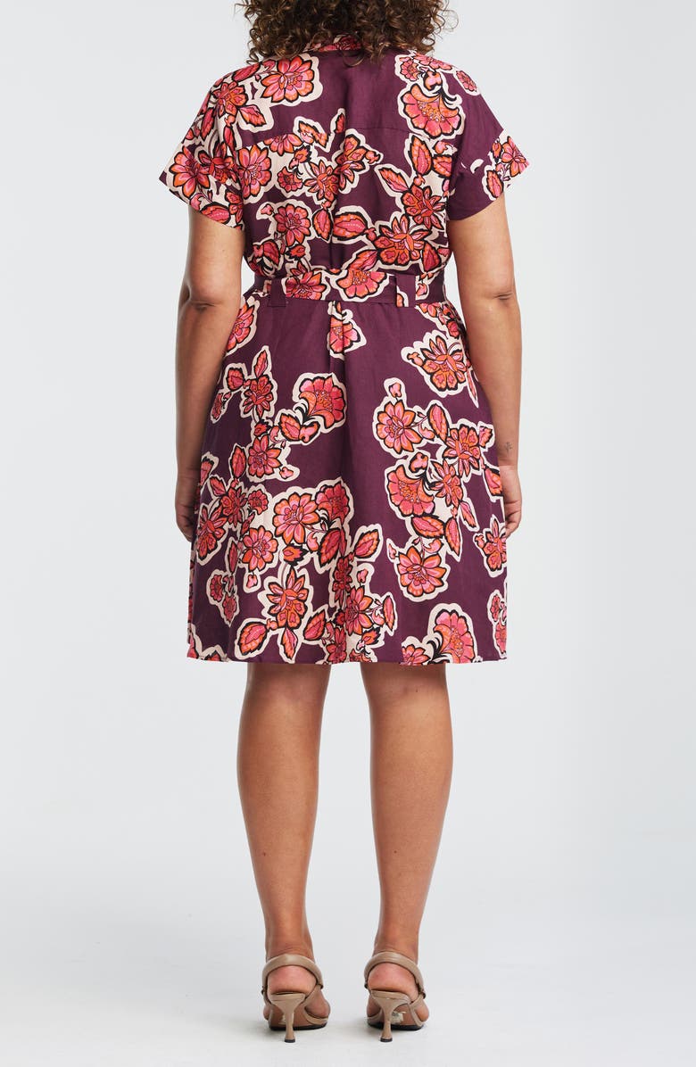 Estelle Jasmin Floral Linen Blend Shirtdress | Nordstromrack