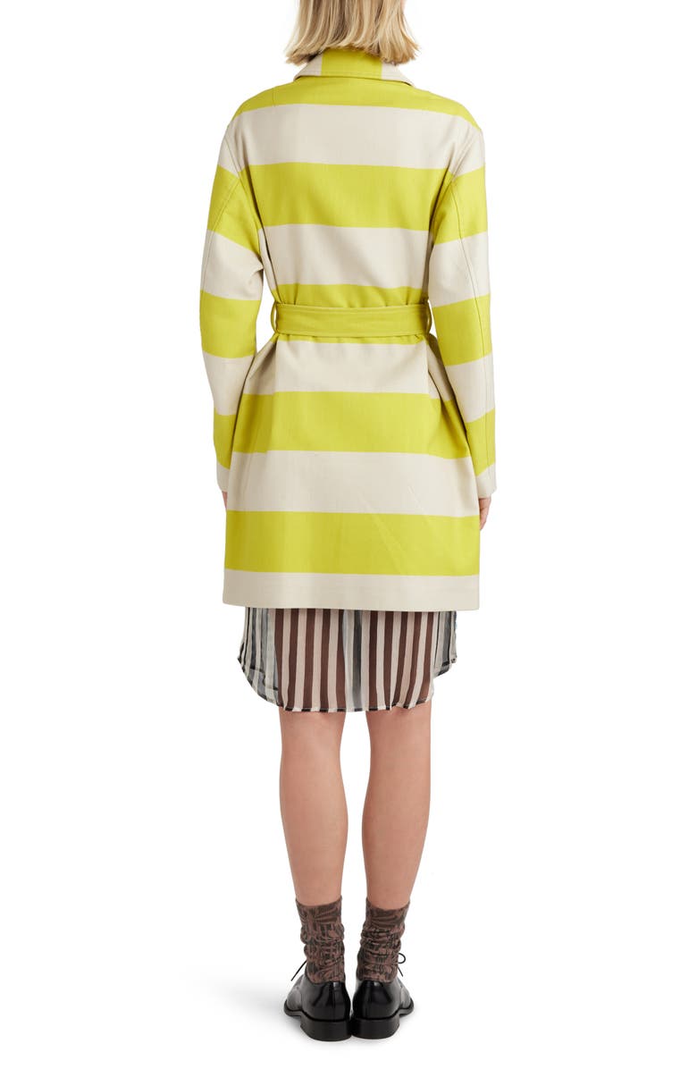 Dries Van Noten Ramblas Block Stripe Belted Cotton Coat | Nordstromrack