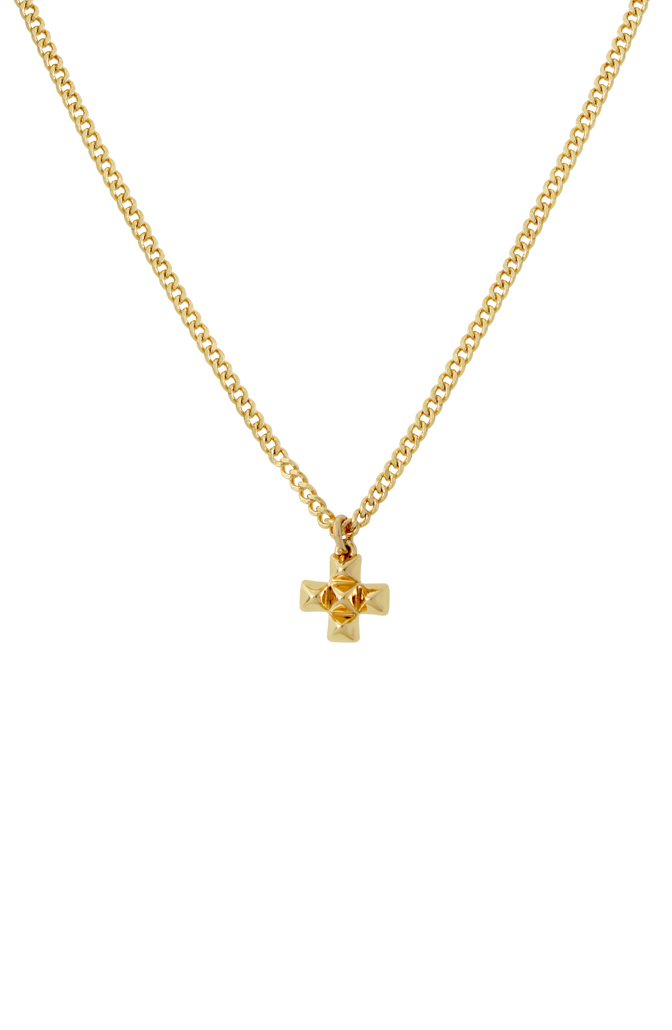 AllSaints Pyramid Stud Cross Pendant Necklace | Nordstromrack