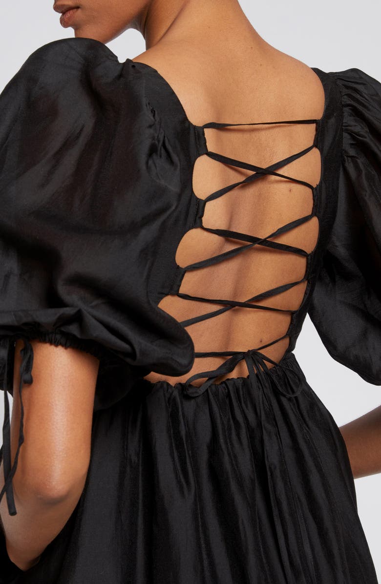 & Other Stories Puff Sleeve Lace-Up Back Dress | Nordstromrack