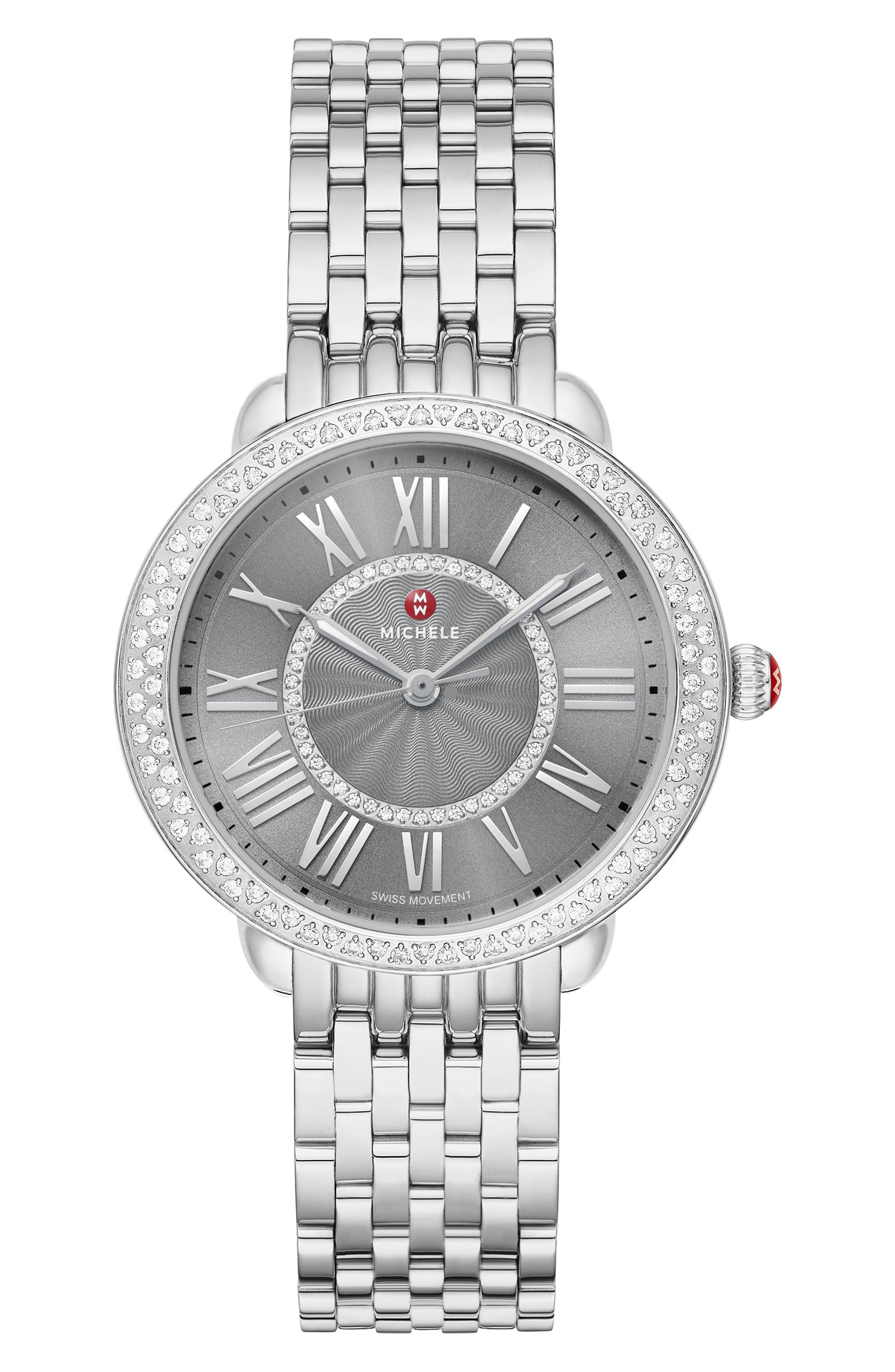 MICHELE Serein Diamond Bracelet Watch, 36mm | Nordstrom