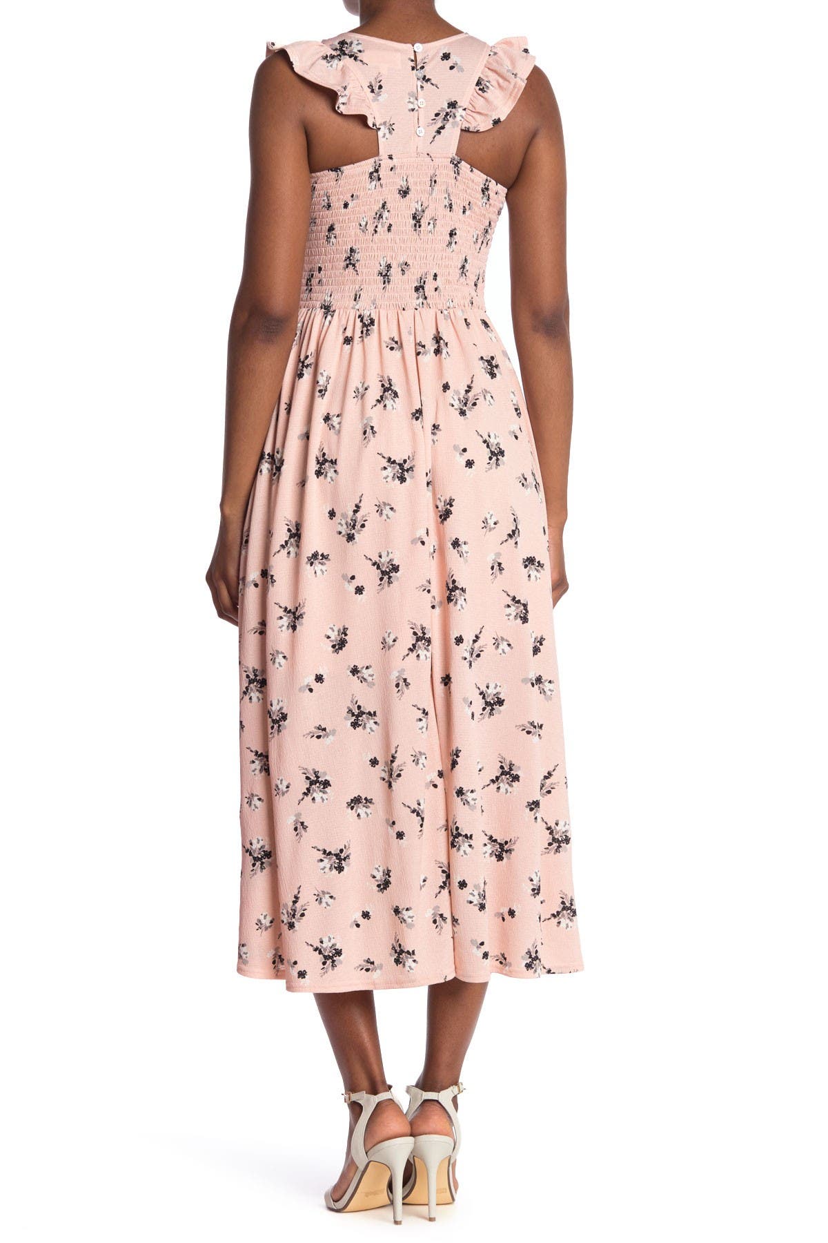 MELLODAY Sleeveless Smocked Bodice Midi Dress | Nordstromrack