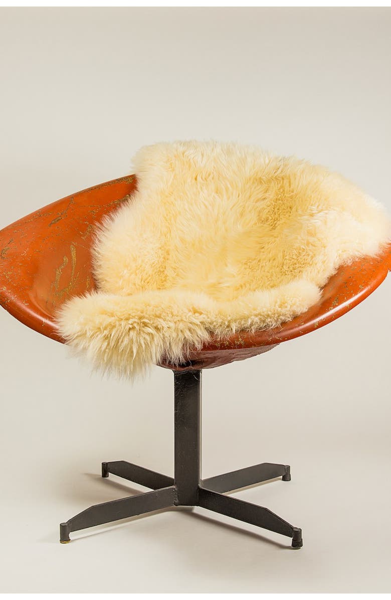 NATURAL Milan Genuine Sheepskin Shearling Throw 24" x 36" - Cream ...