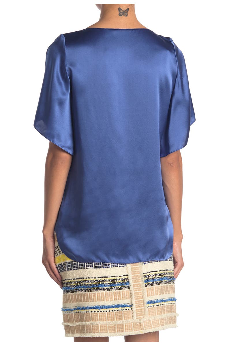 Elie Tahari Tamra Silk Flutter Sleeve Blouse | Nordstromrack