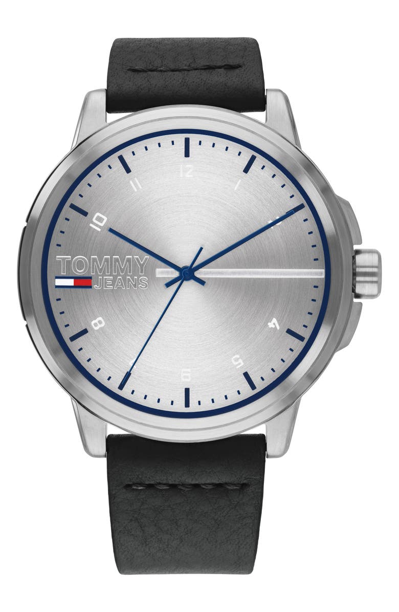 TOMMY JEANS Urban Explorer Leather Strap Watch, 46mm | Nordstrom