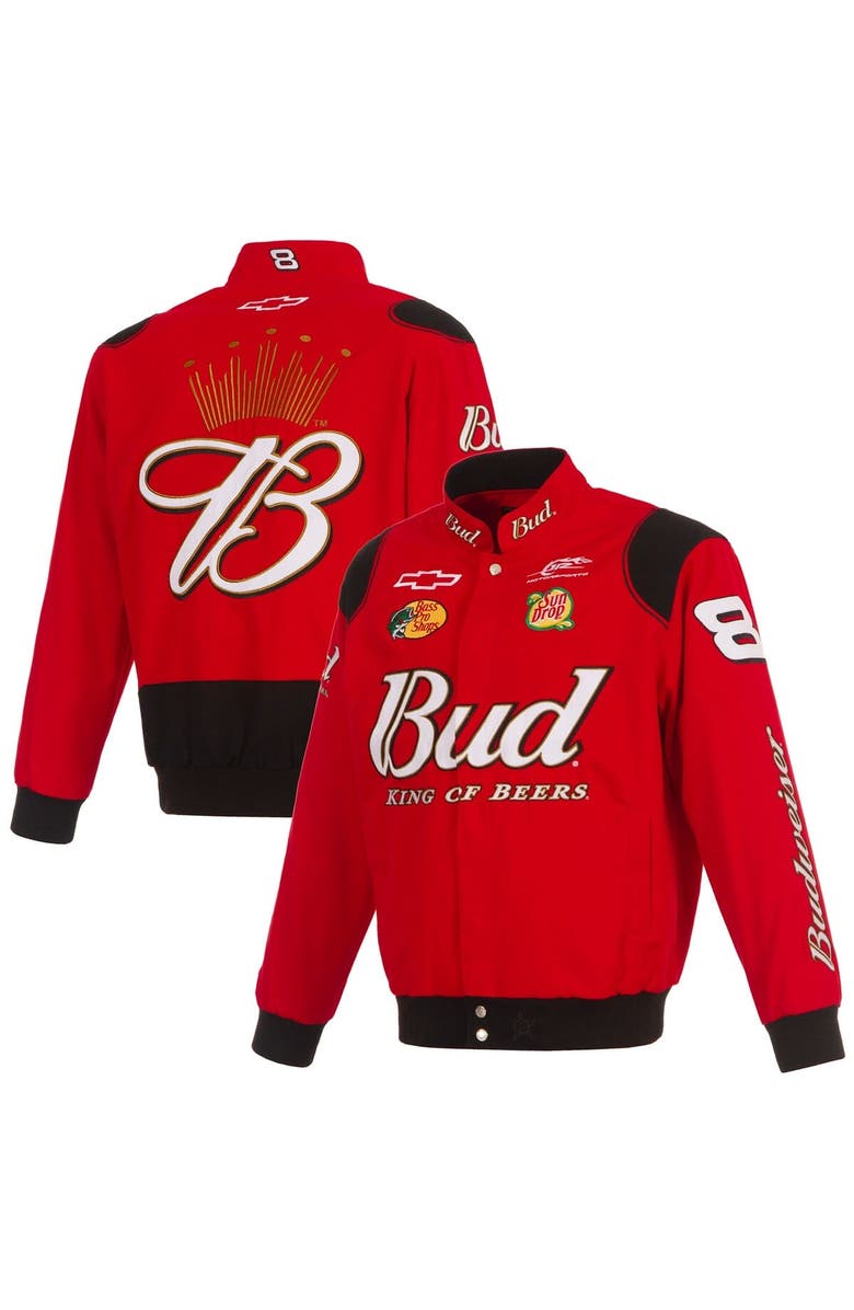 JH DESIGN Men's JH Design Red Dale Earnhardt Jr. Budweiser Full-Snap ...