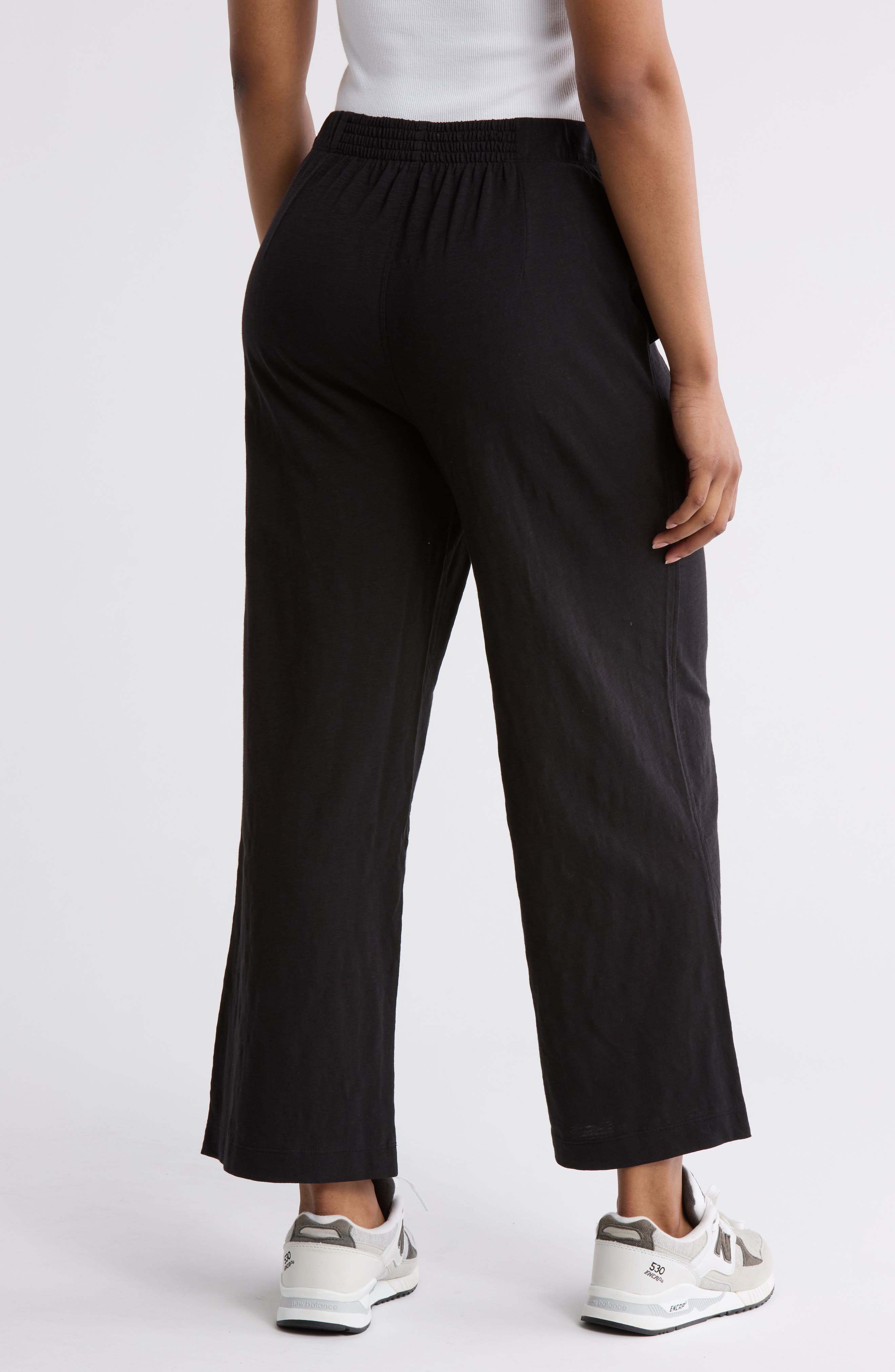 DKNY Cotton Ankle Wide Leg Pants | Nordstromrack