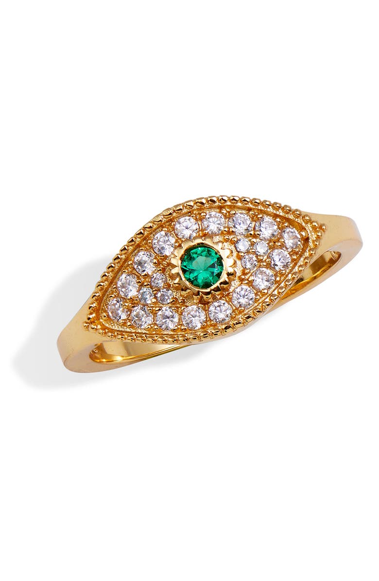 SAVVY CIE JEWELS CZ Evil Eye Signet Ring | Nordstromrack